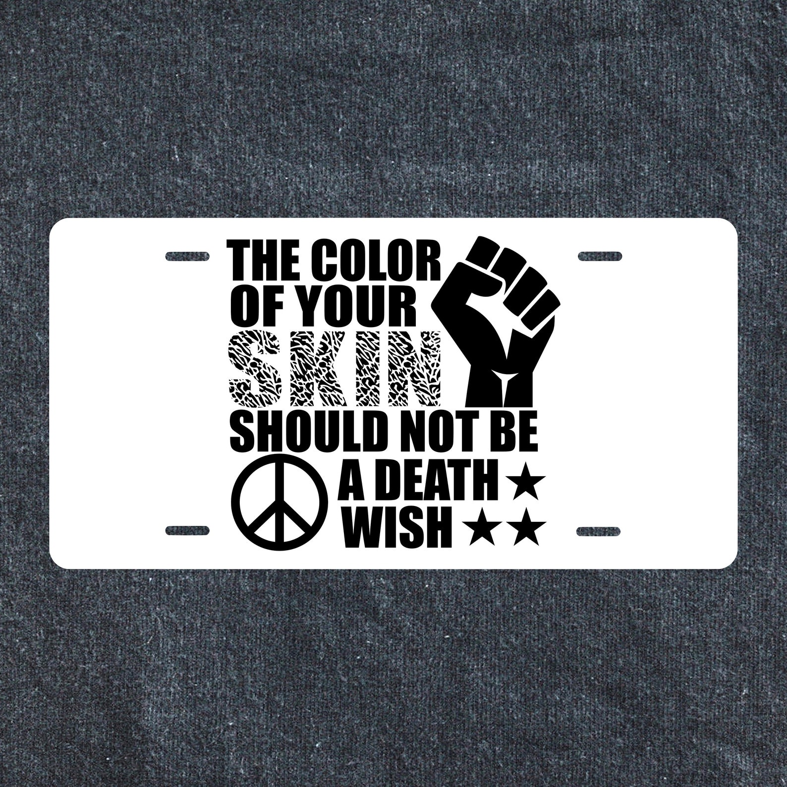 Custom BLM color of Your Skin Front License Plate - Etsy