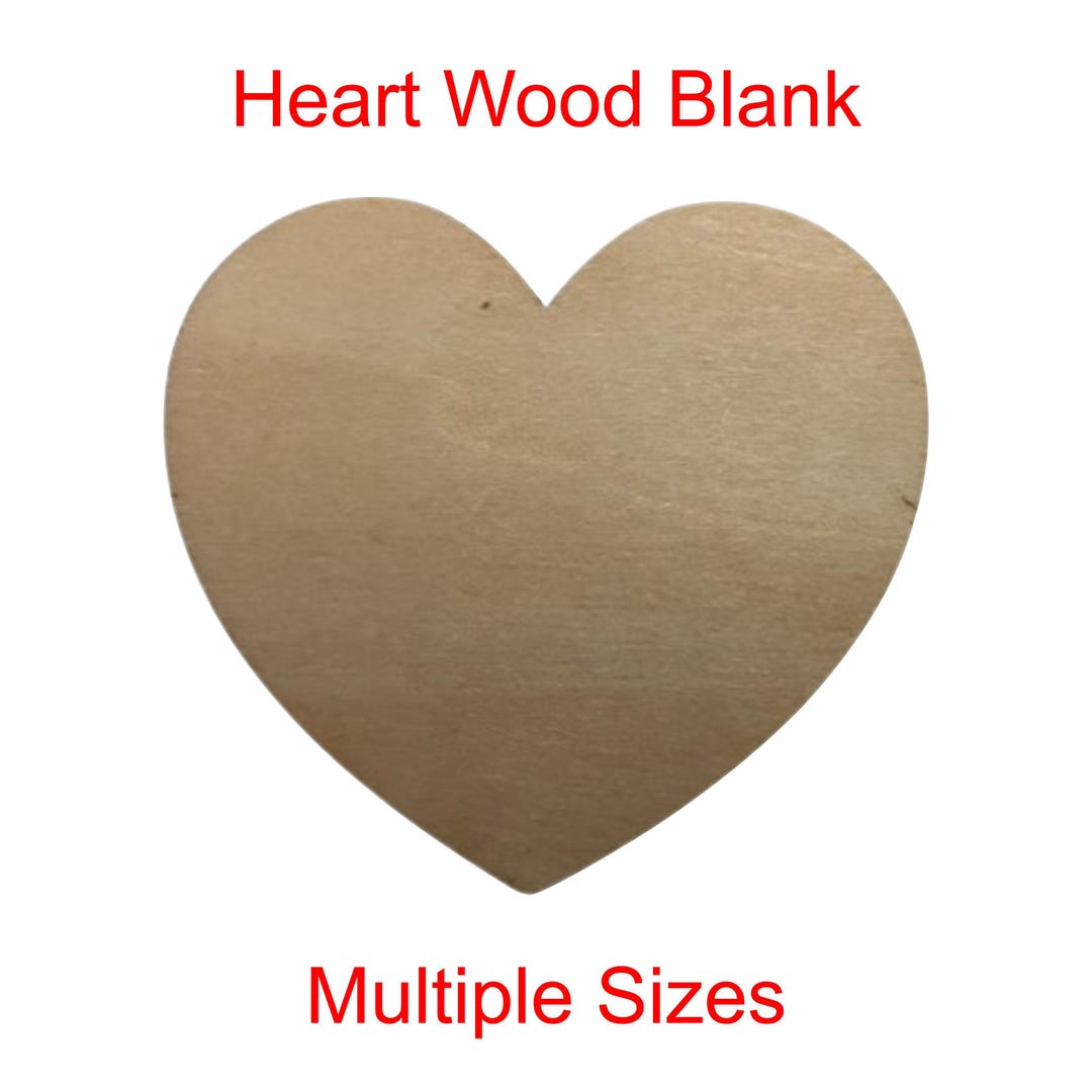 Heart Shape Unfinished Laser Wood Cutout | Crafts | Shapes | Blank Cut ...