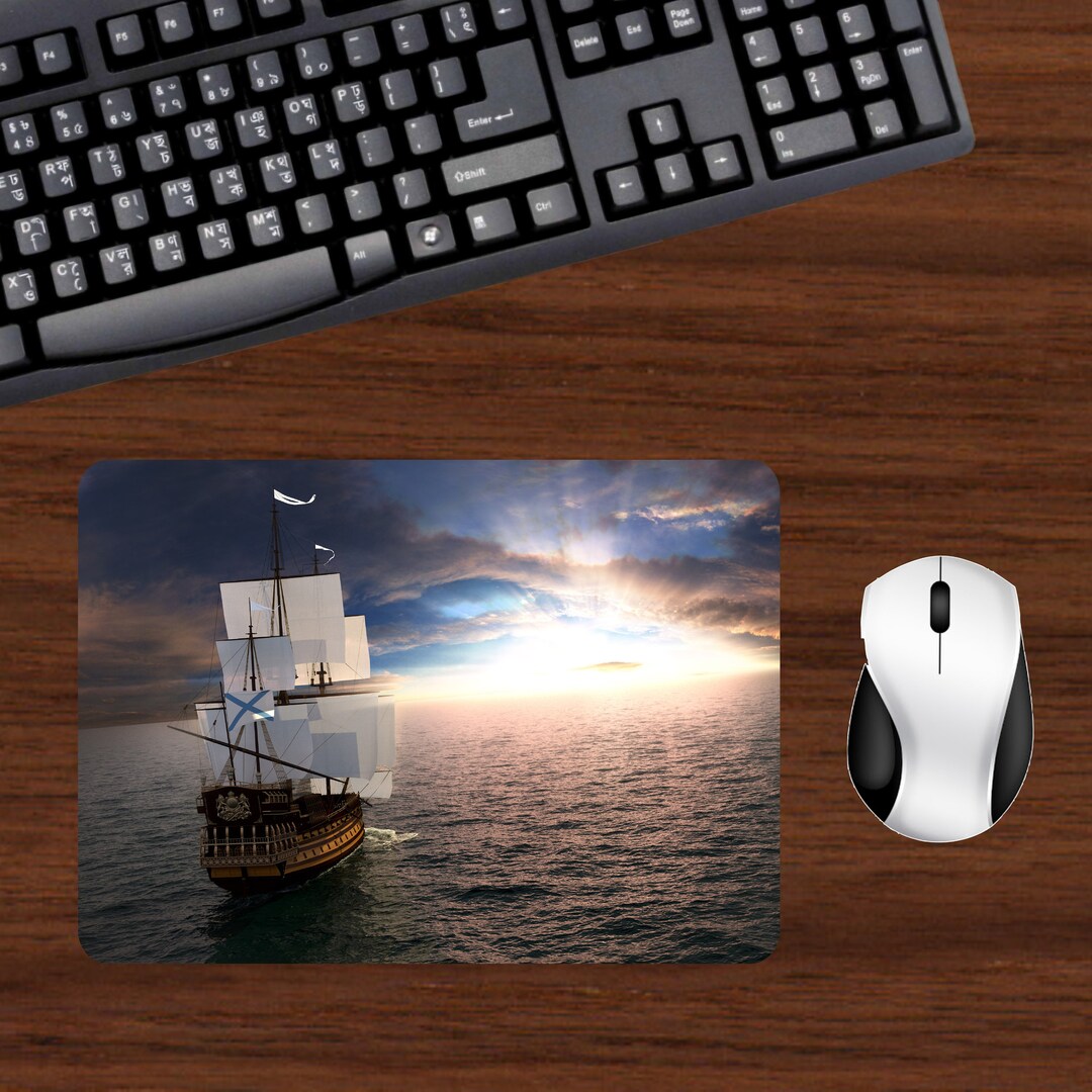Pirate Ship " Onwards " Mouse Pad - Caribbean Mousepad - Pirates Mouse ...