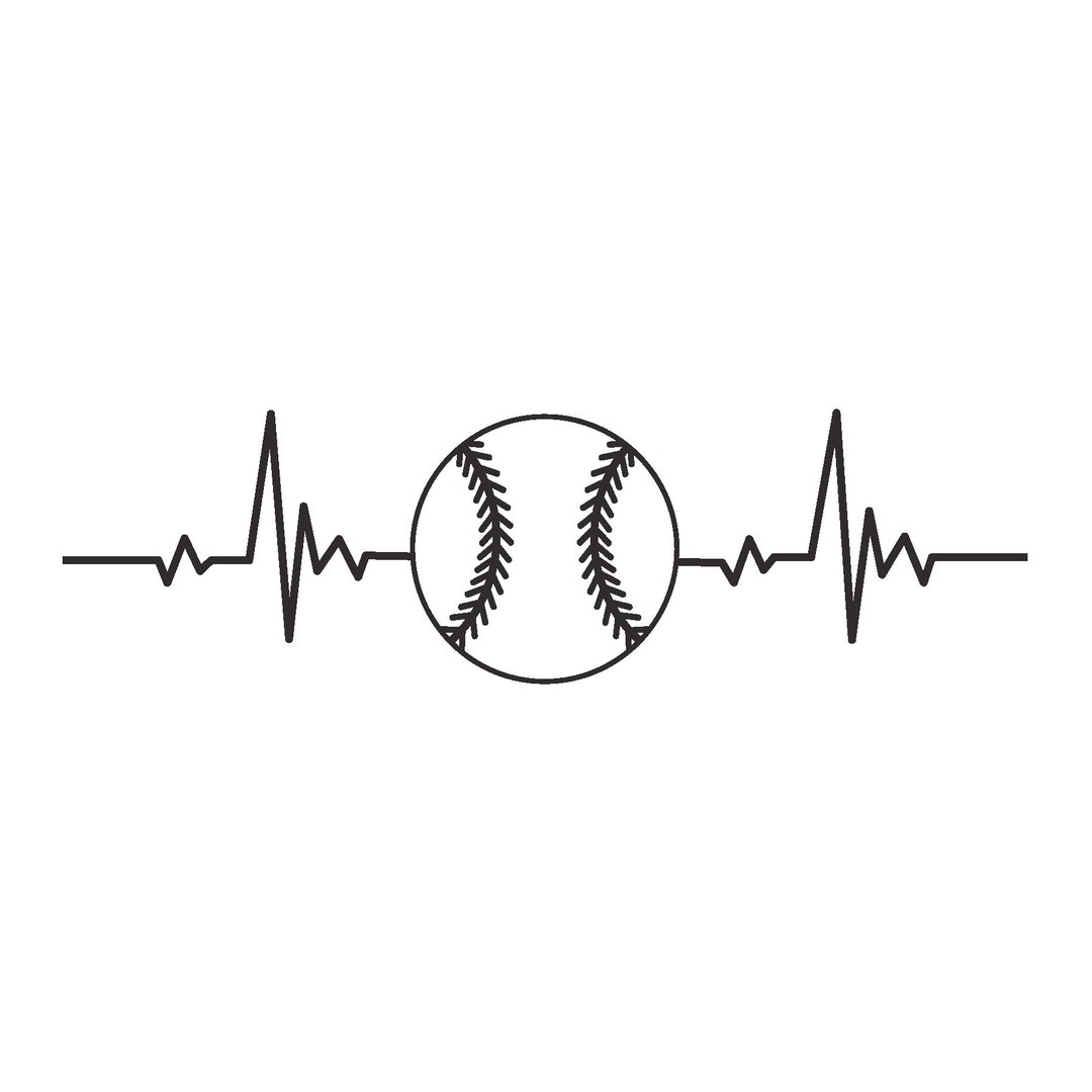 Baseball Heartbeat Pulse Vinyl Decal - for Cars, Laptops, Sticker ...