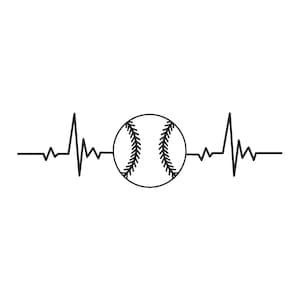 Baseball Heartbeat Pulse Vinyl Decal - for Cars, Laptops, Sticker ...