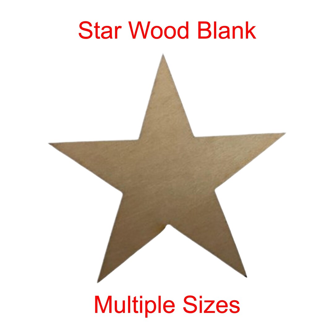 Star Shape Unfinished Laser Wood Cutout | Crafts | Shapes | Blank Cut ...