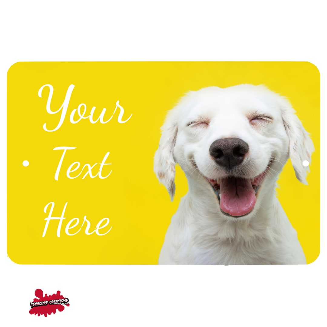 Personalized Happy Doggo Metal Sign - Wall Decor - Aluminum Door Sign ...