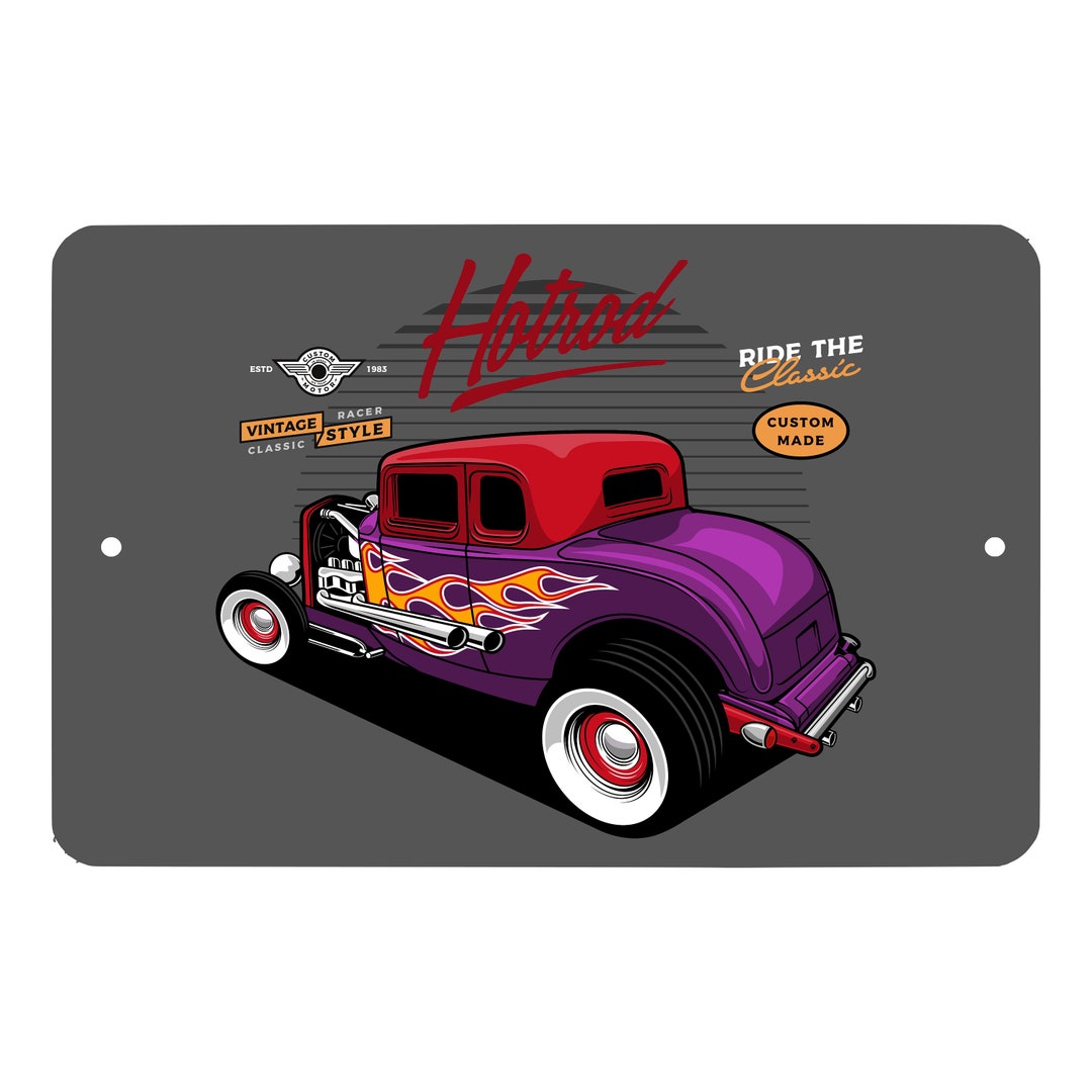 Hot Rod Sign Vintage Style 10 - Hotrod - Car - Garage Sign - Aluminum ...
