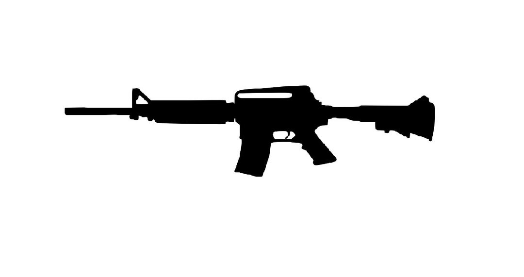 M-16 / M4 Riffle Vinyl Decal - for Cars, Laptops, Sticker, Mirrors, Etc ...