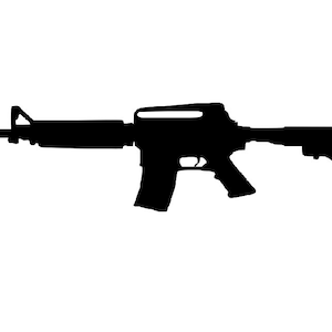 M-16 / M4 Riffle Vinyl Decal - for Cars, Laptops, Sticker, Mirrors, Etc ...