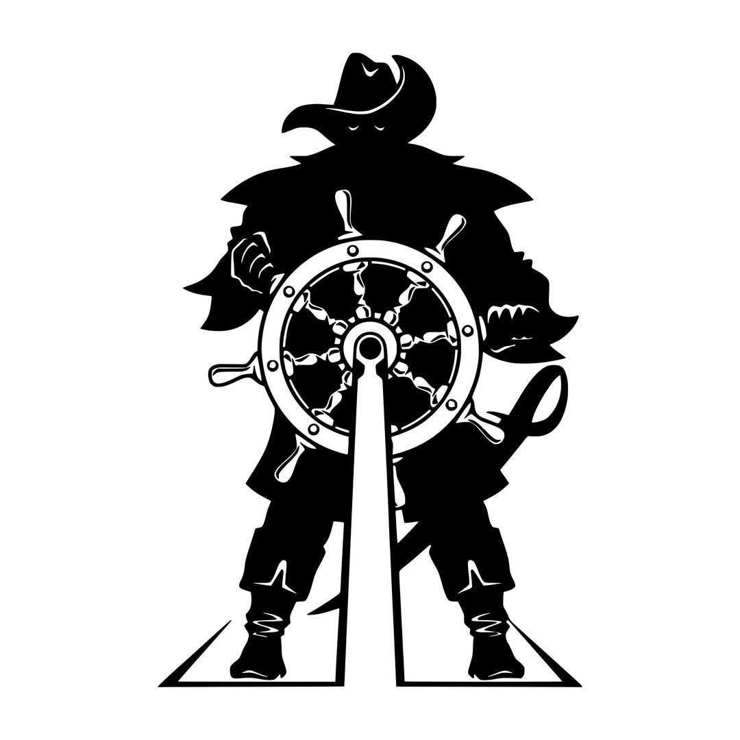 Pirate Steering Ships Wheel Vinyl Decal - Caribbean | Jolly Roger ...