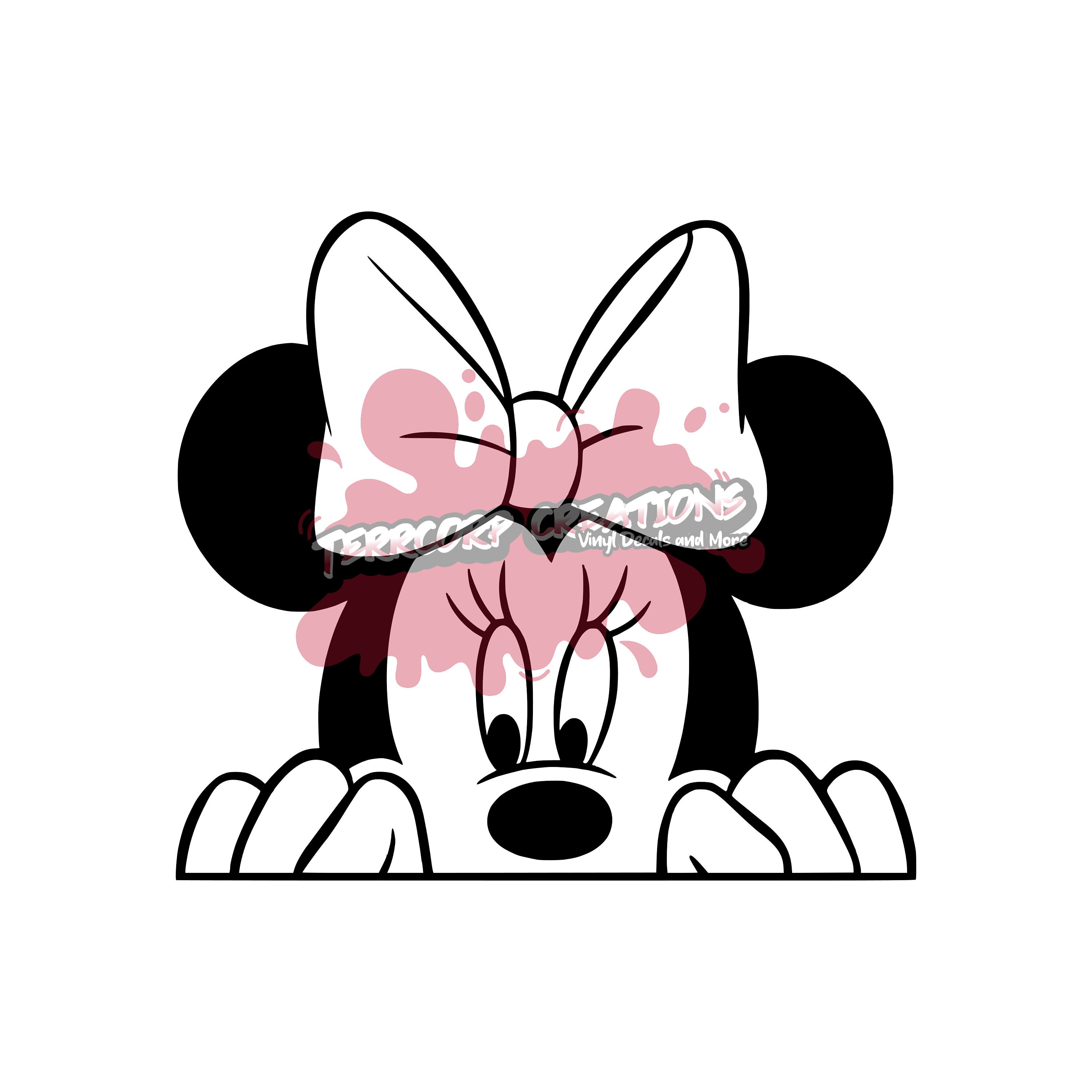 Disney Peeking Minnie Mouse Vinyl Decal For Cars Laptops Etsy
