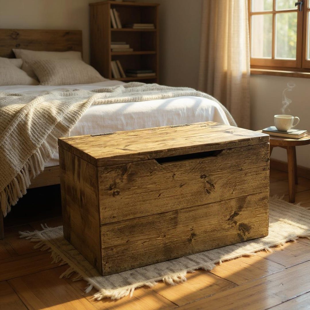 Reclaimed Blanket Box & Storage Chest | Rustic Ottoman Trunk ...
