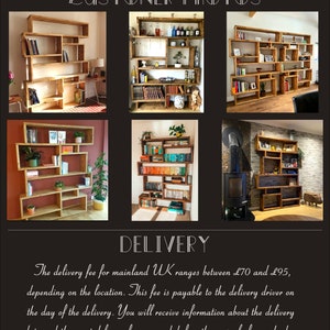 Solid Wood Bookcase Shelving Unit - Boxes - Etsy UK