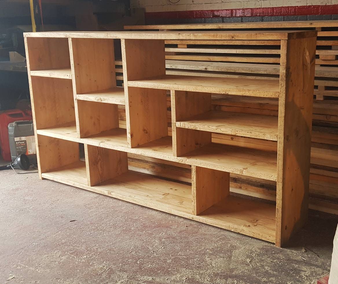Bookcase media Unit made from reclaimed wood | Etsy