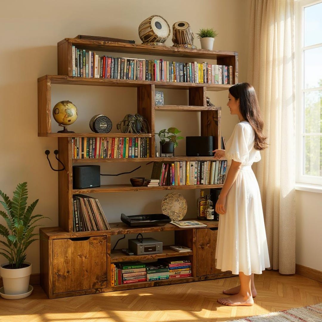 Reclaimed Wood Bookcase / Shelving Unit - Scaffold Furniture - 2d Boxes ...