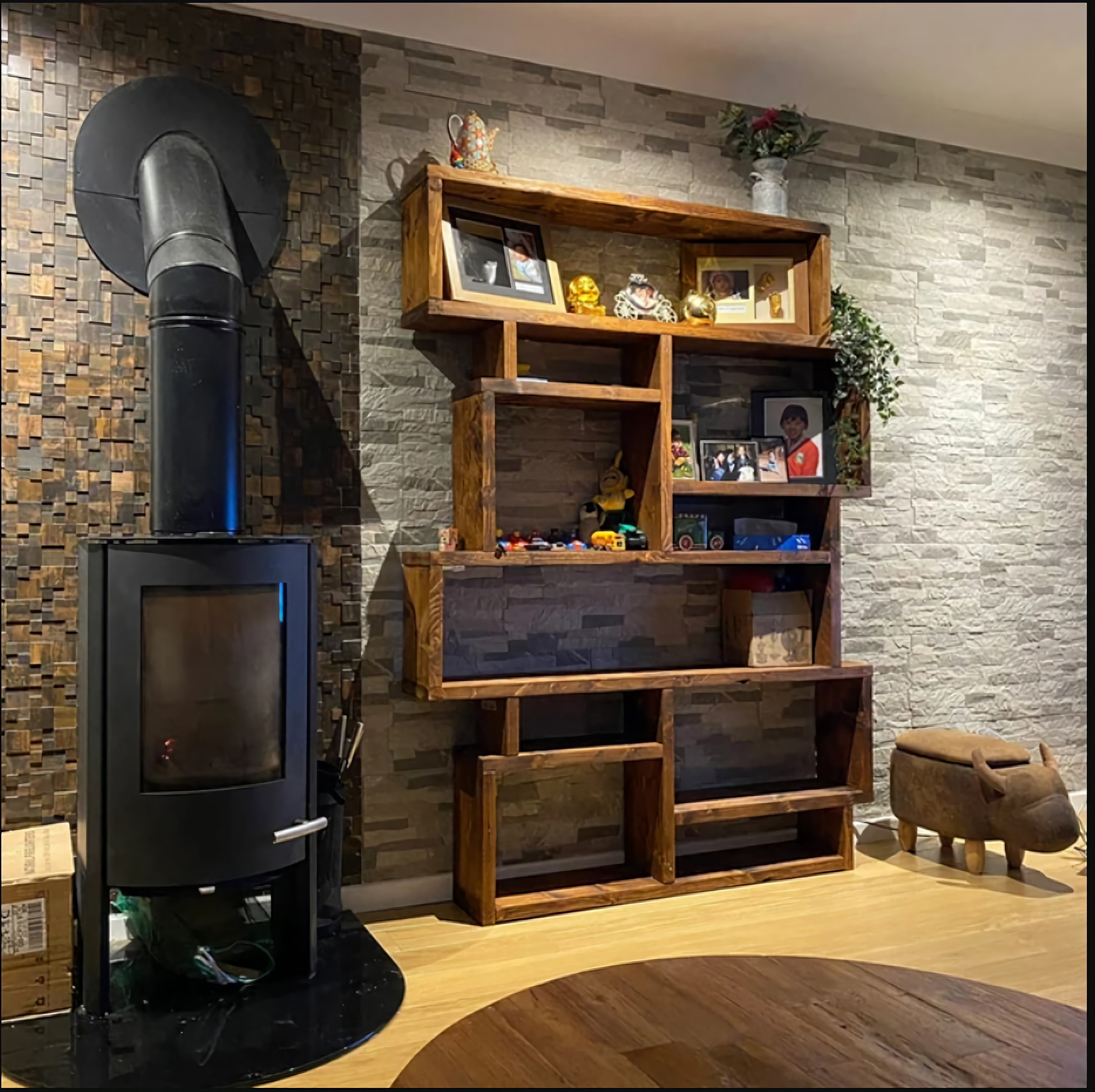 Solid Wood Bookcase Shelving Unit - Boxes - Etsy UK