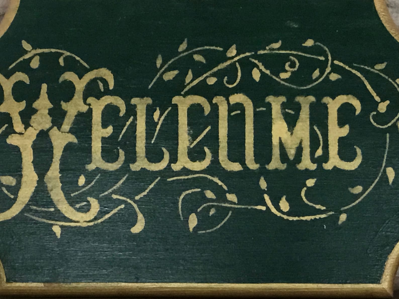 Vintage Hand Painted Wooden Welcome Sign - Etsy