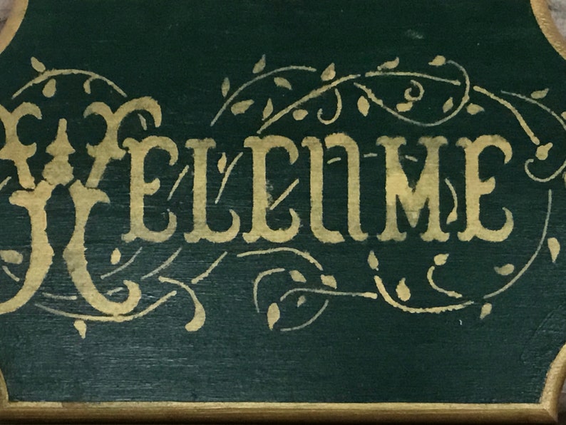 Vintage Hand Painted Wooden Welcome Sign - Etsy