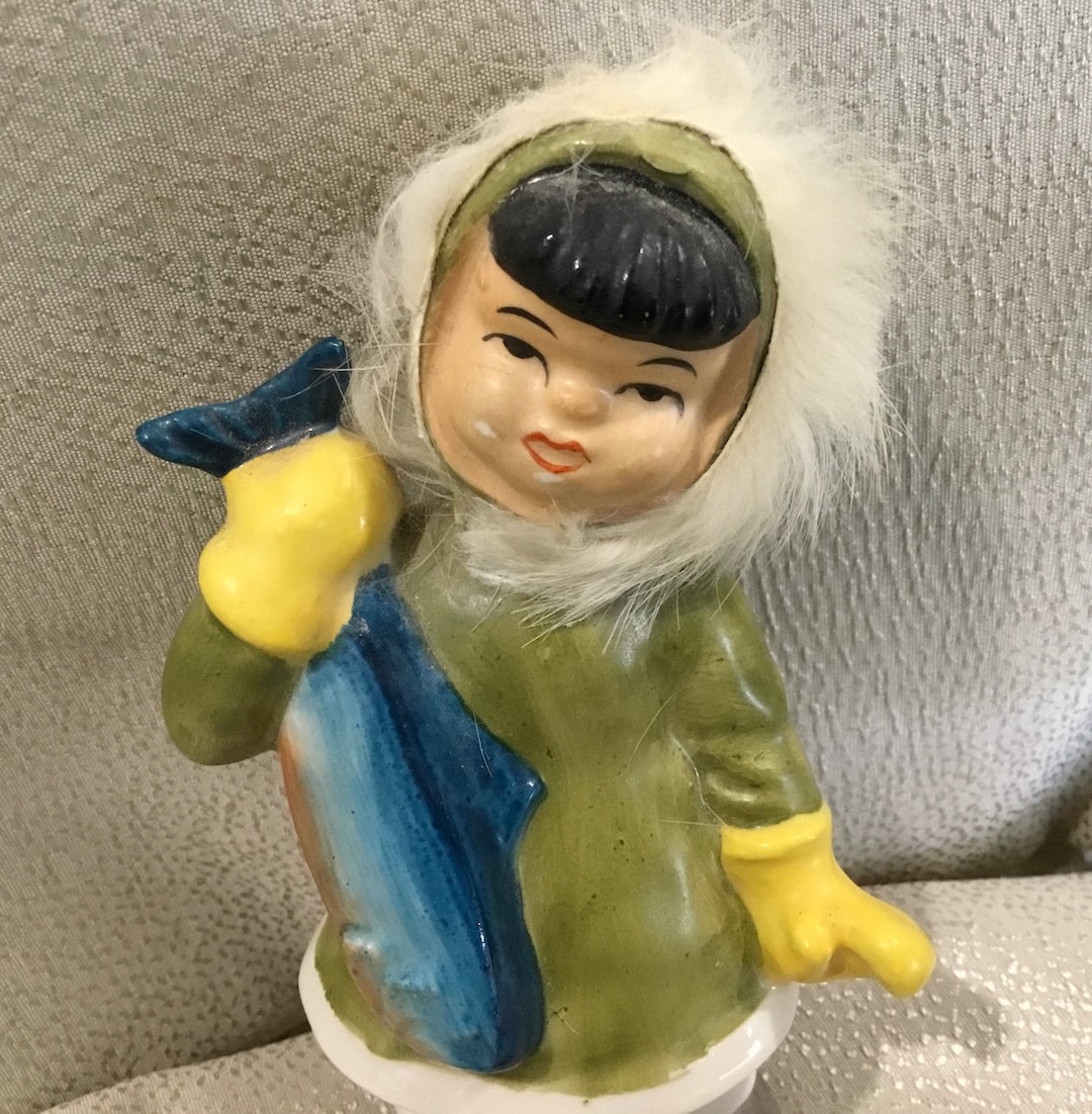 1950s Eskimo Figurine, Arctic Figurine, Japan, Vintage Eskimo, Mid ...