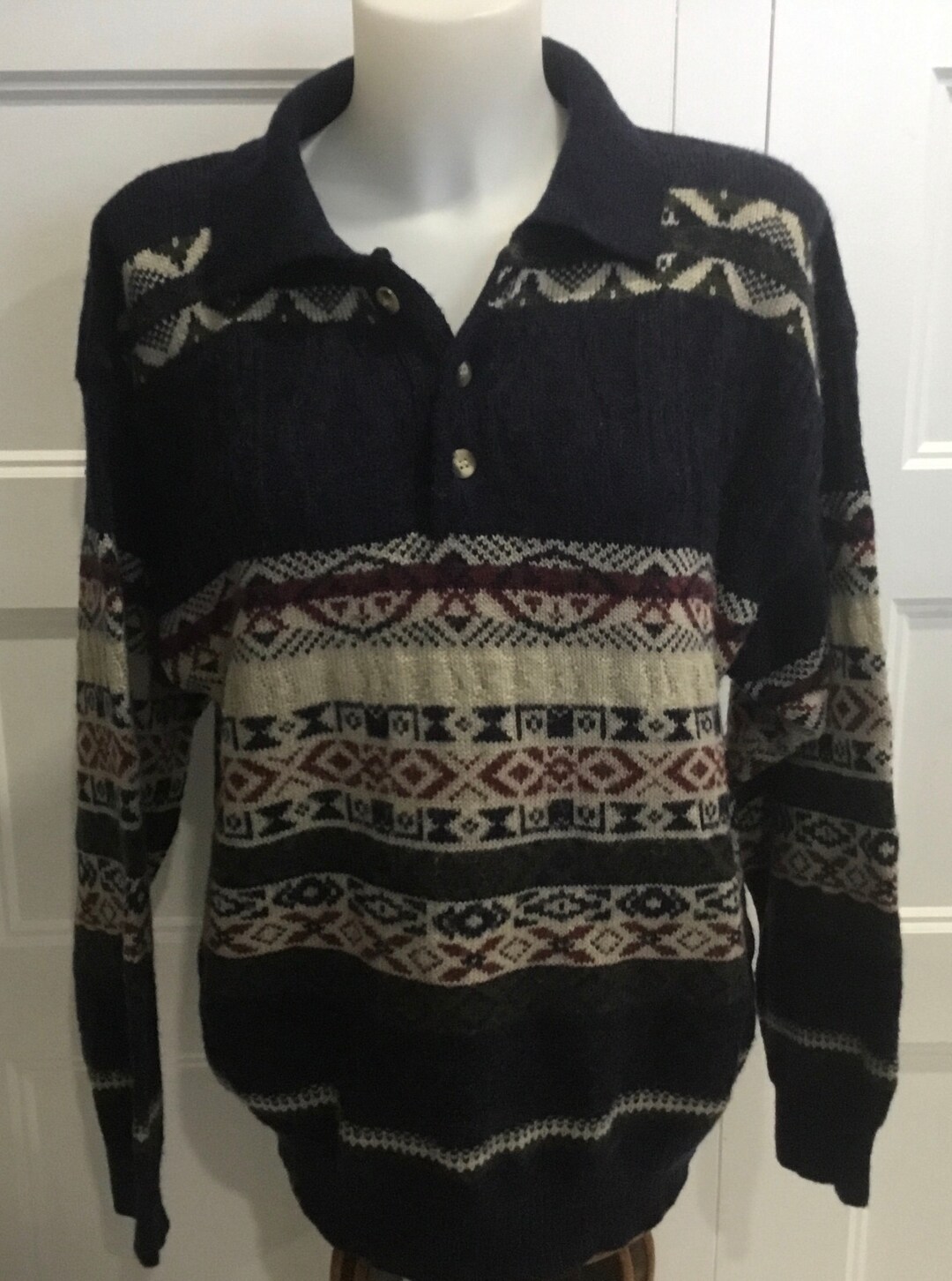 Vintage Light Wool Gordie Howe Brand Sweater, Vintage Mens Wool Sweater ...