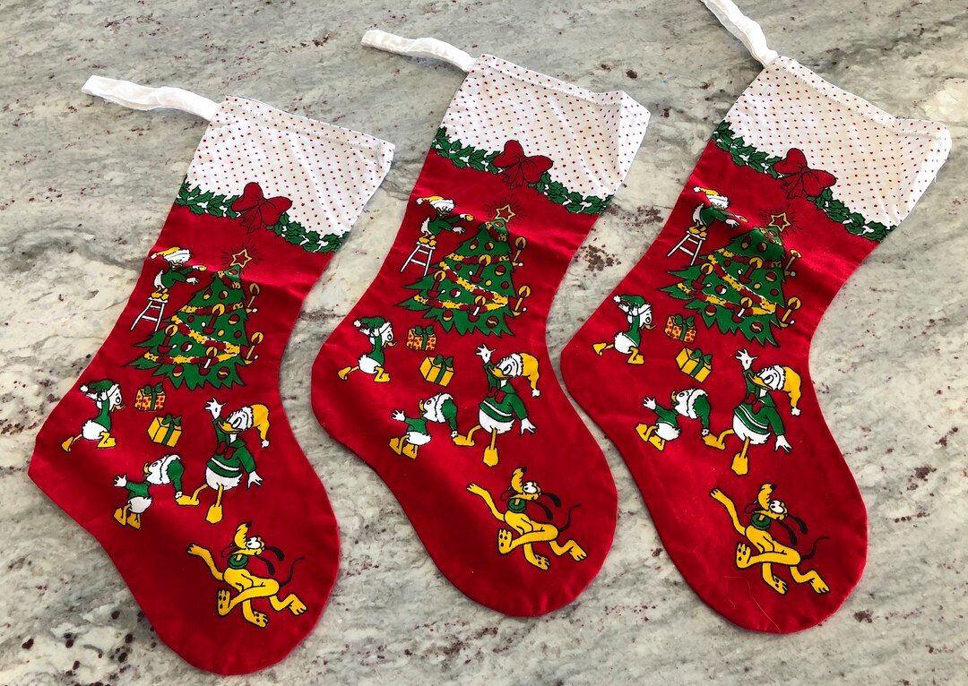 Vintage Disney Donald Duck Christmas Stocking Set, 3 Vintage Donald ...