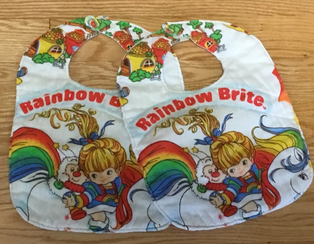 Vintage Rainbow Brite Baby Bibs, Vintage Rainbow Brite - Etsy