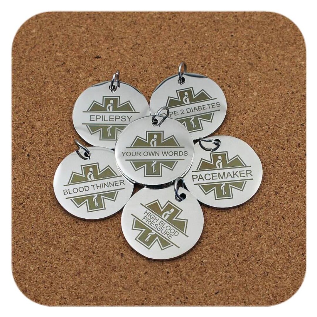 Medical ID Star of Life Stainless Steel Pendant Clip on Charm Necklace ...