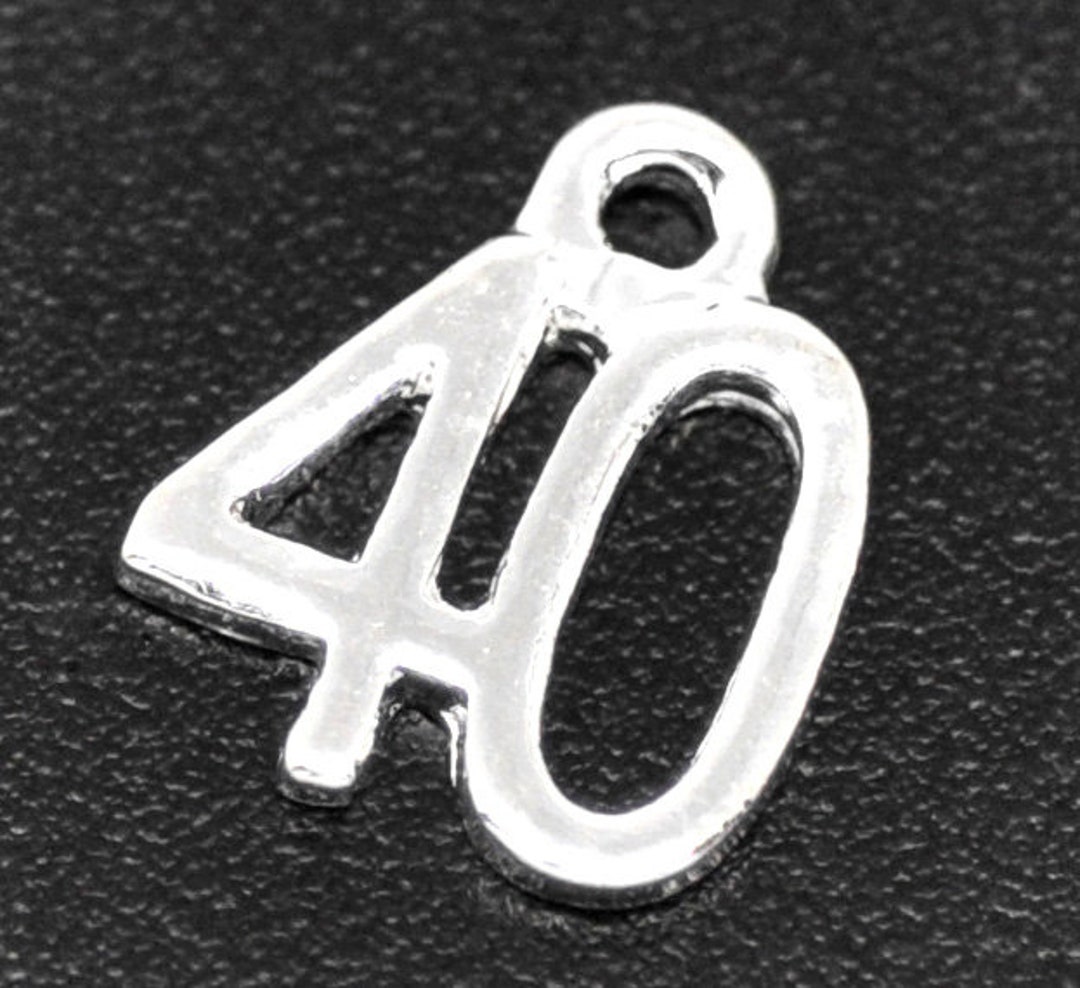 10 Number 40 Forty Age Years Birthday Silver Plated Charms - Etsy