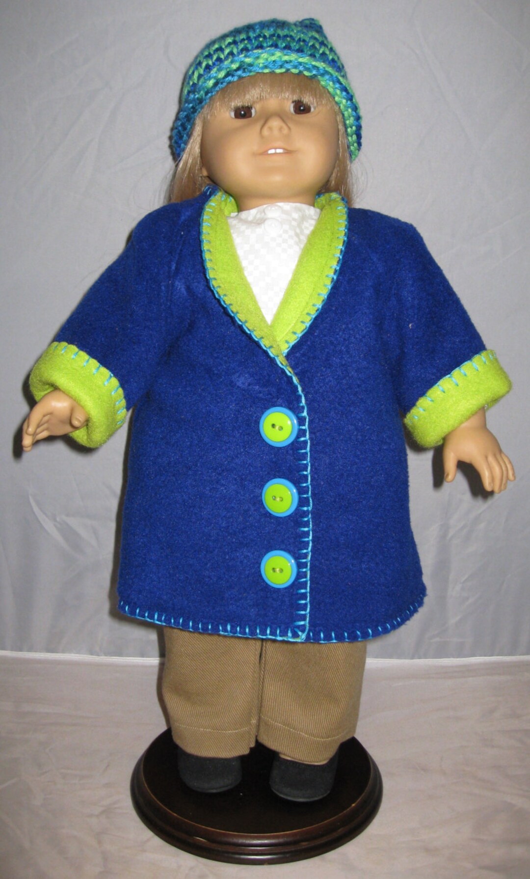 Royal Blue Fleece Coat With Matching Hat to Fits 18 Inch Dolls - Etsy