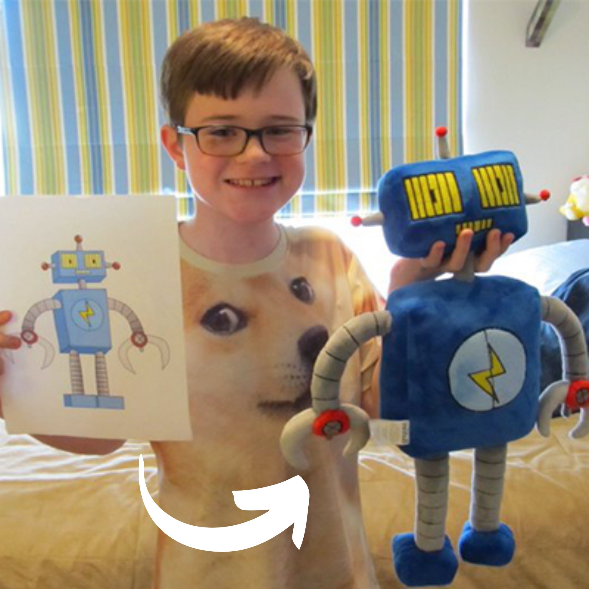 Plush From Drawing, Custom and Personalized Stuffed Animal Plush, Photo ...