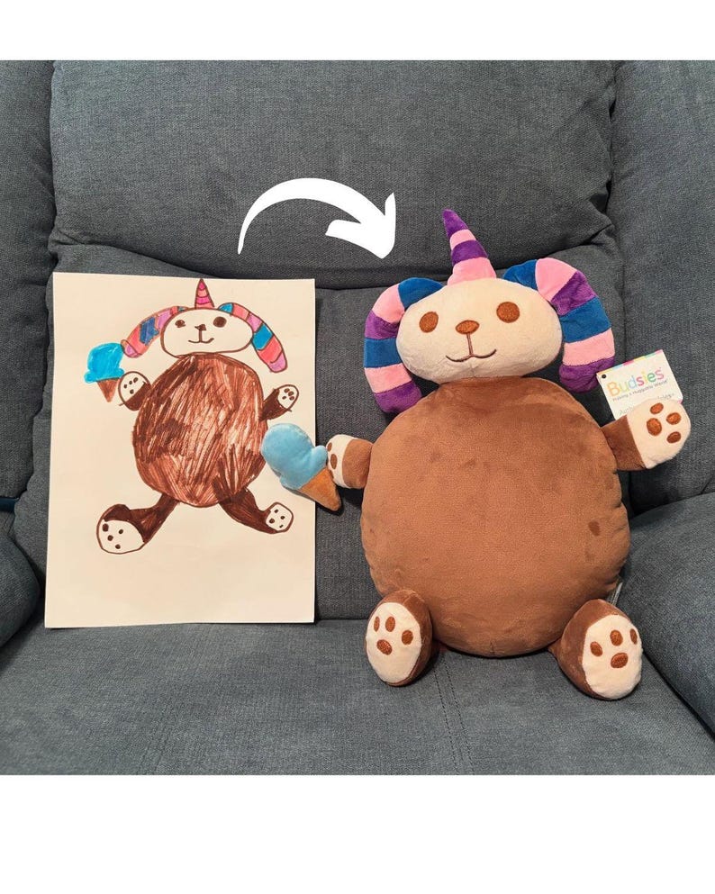 Plush From Drawing, Custom and Personalized Stuffed Animal Plush, Photo ...