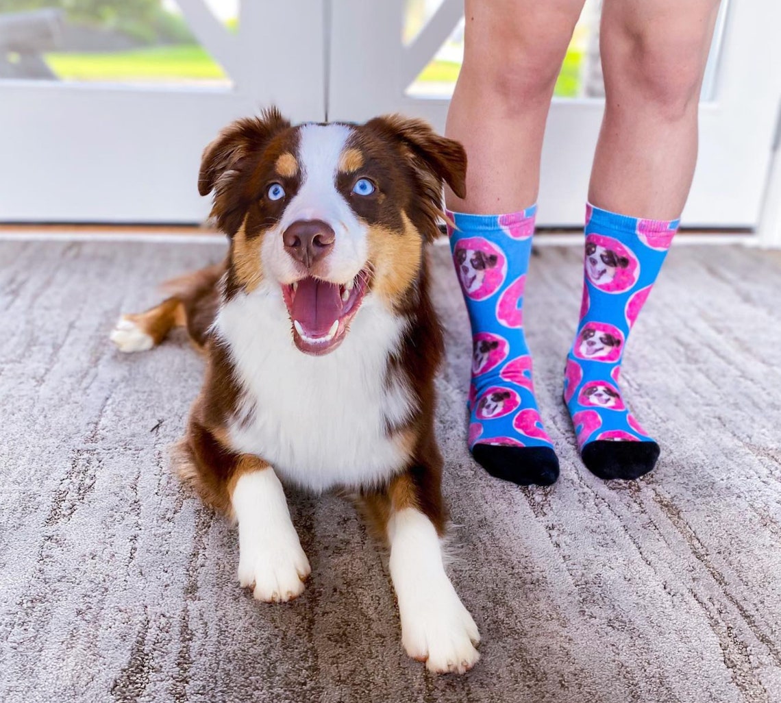 Custom Dog Socks, Personalized Pet Photo Socks, Custom Cute Dog Face ...