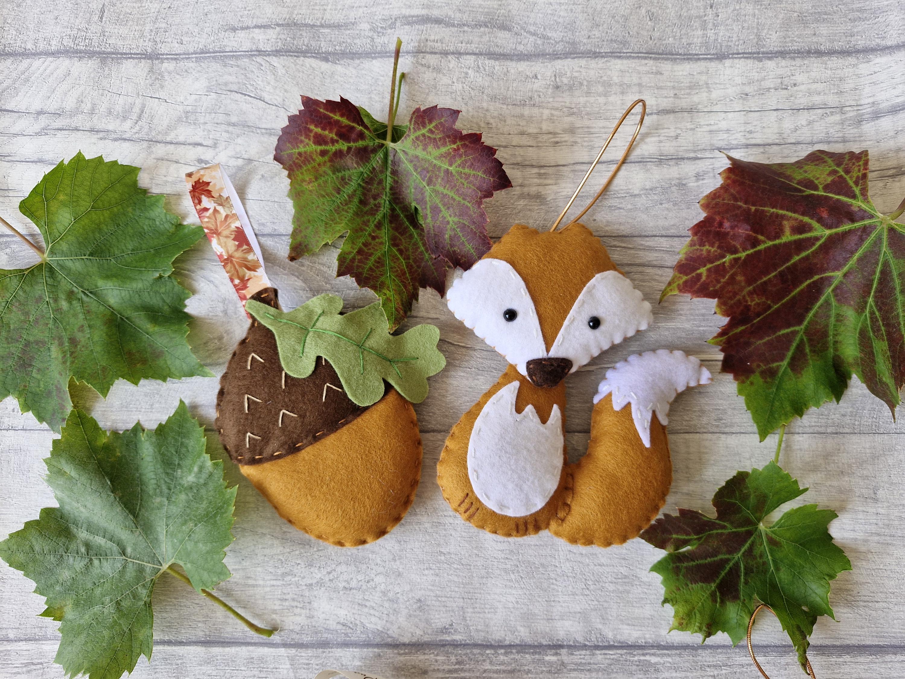 Autumn Woodland Animal Acorn Felt Decorations / Fall Decor Gifts - Etsy UK