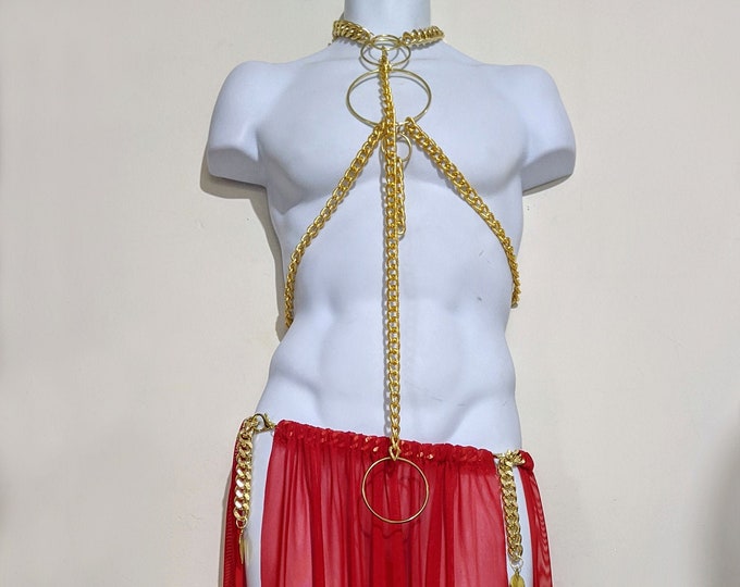 Sexy MALE HAREM COSTUME Greek God Incubus Devil Mens Halloween Chain ...