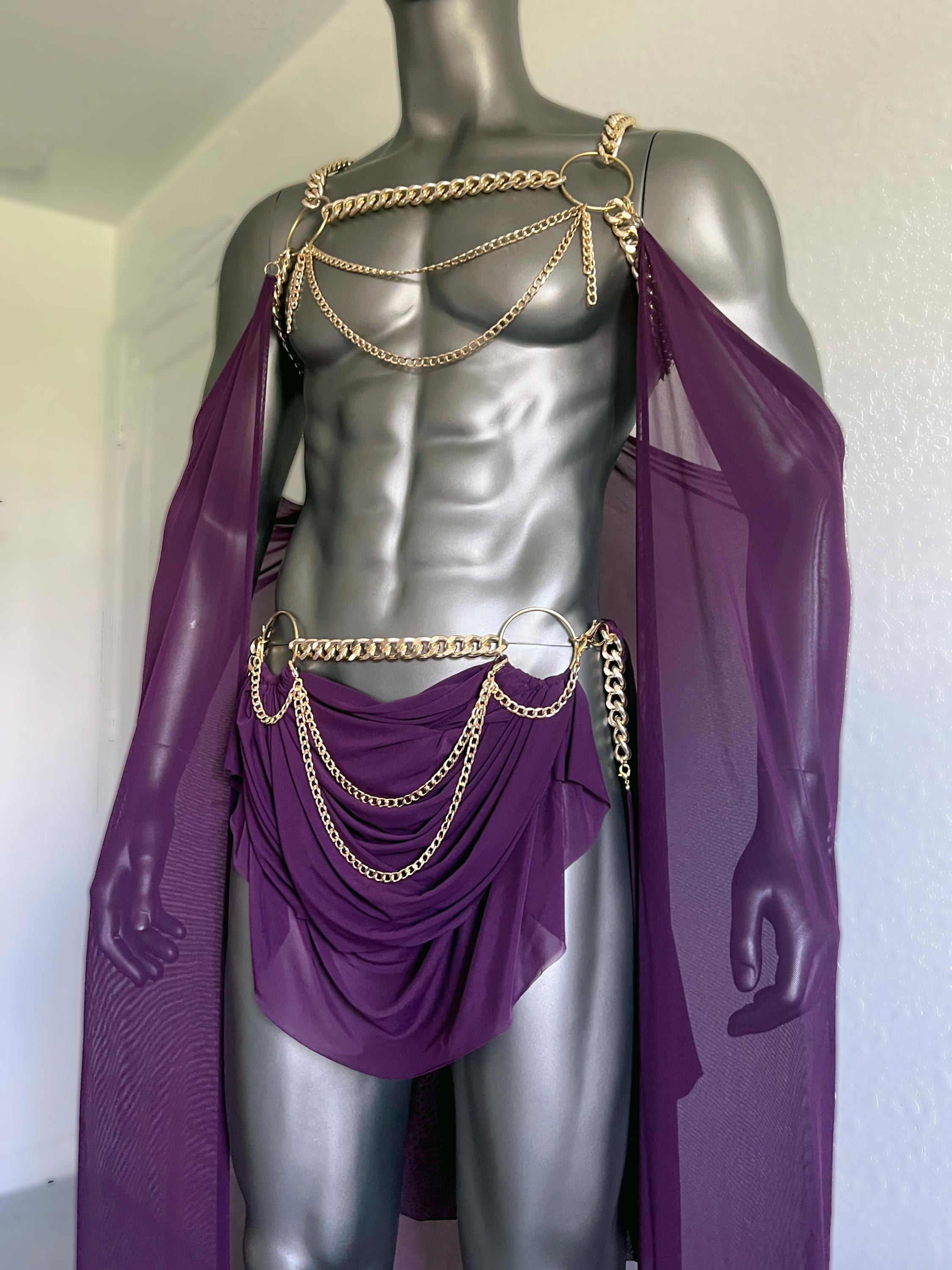 Sexy GREEK GOD PERSEUS Toga Costume Grecian Gladiator Spartacus Roman ...