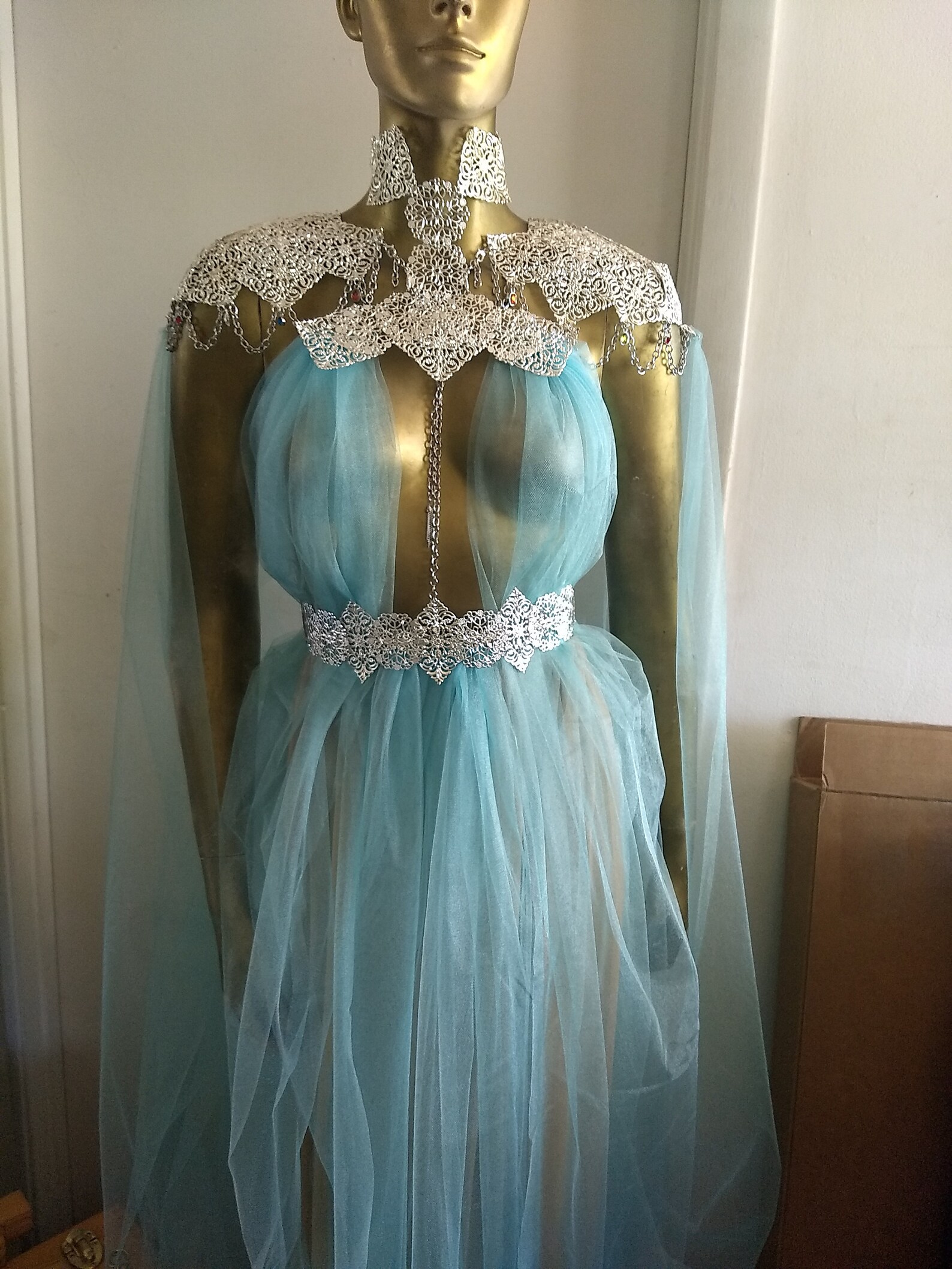 FAIRYTALE ELVIN PRINCESS Costume Fantasy Fairy Medieval Queen ...