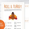 Roll A Turkey Thanksgiving Dice Game Printable Instant Download ...