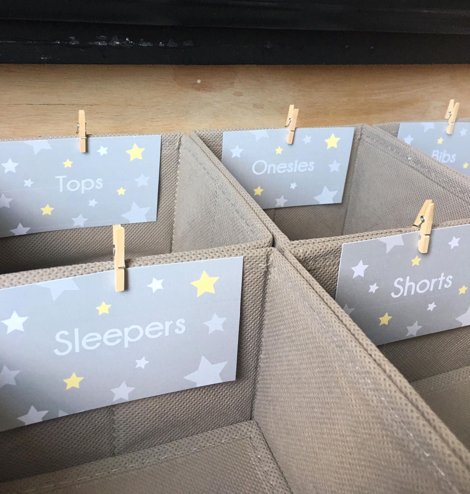 Nursery Drawer Labels, Dresser Drawer Labels, Stars and Moon, Baby ...