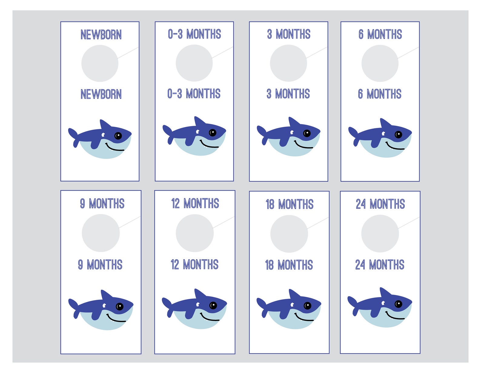 PRINTABLE Baby Shark - PRINTABLE Closet Dividers - Baby Boy - Shark ...