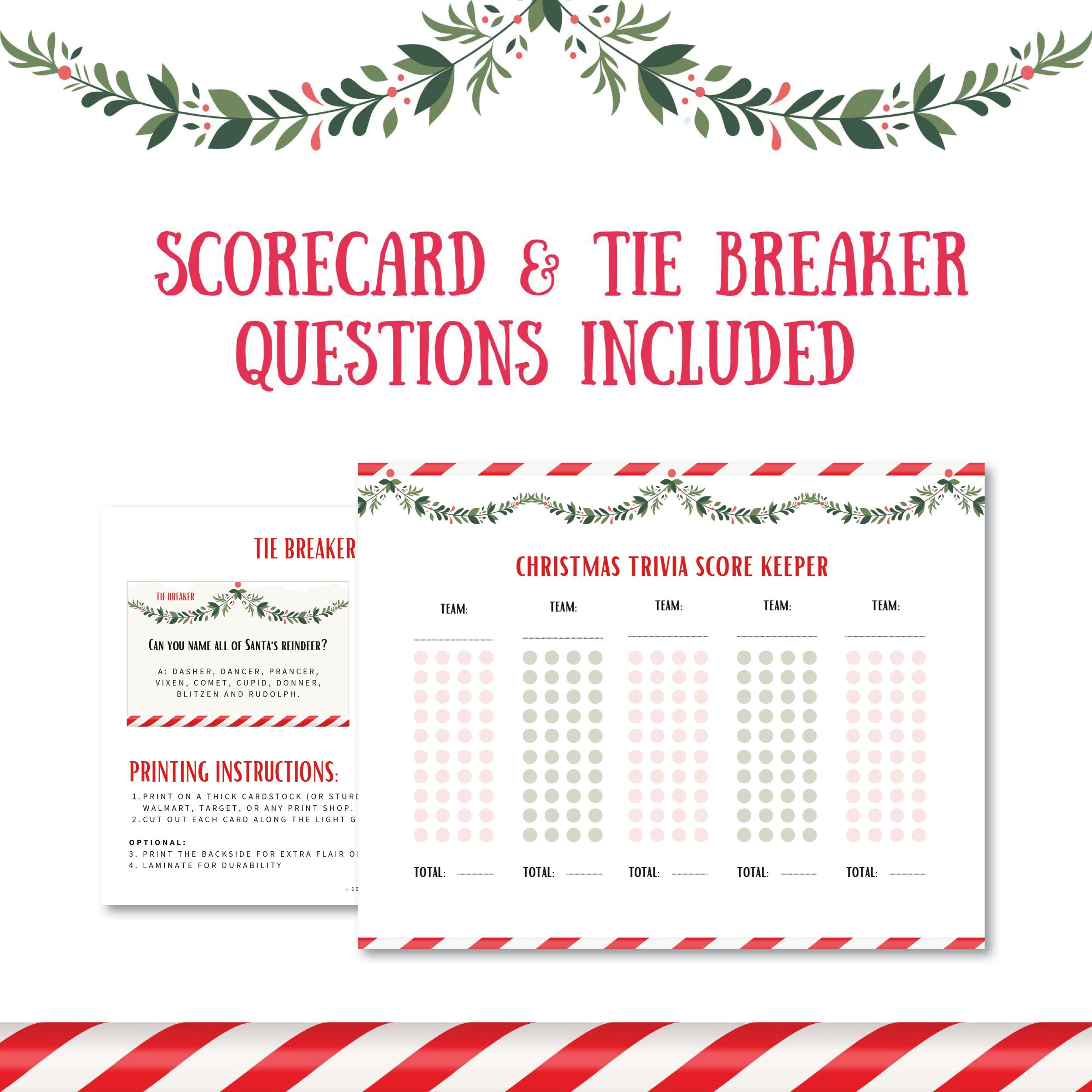 Christmas Trivia Cards, Christmas Party Game, Printable Christmas Game ...