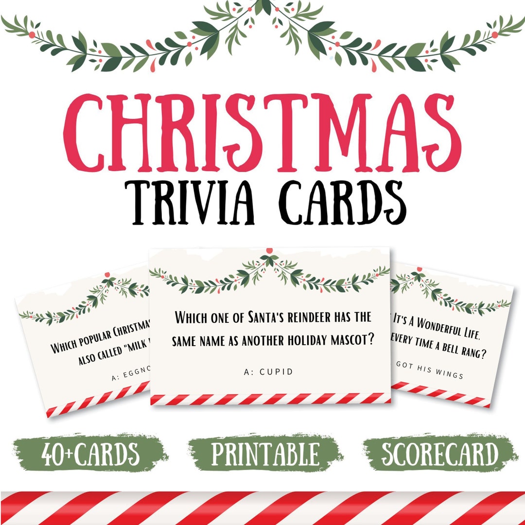 Christmas Trivia Cards, Christmas Party Game, Printable Christmas Game ...