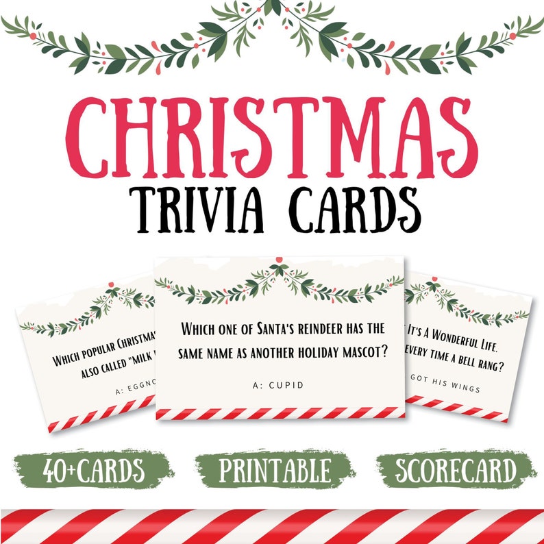 Christmas Trivia Cards, Christmas Party Game, Printable Christmas Game ...