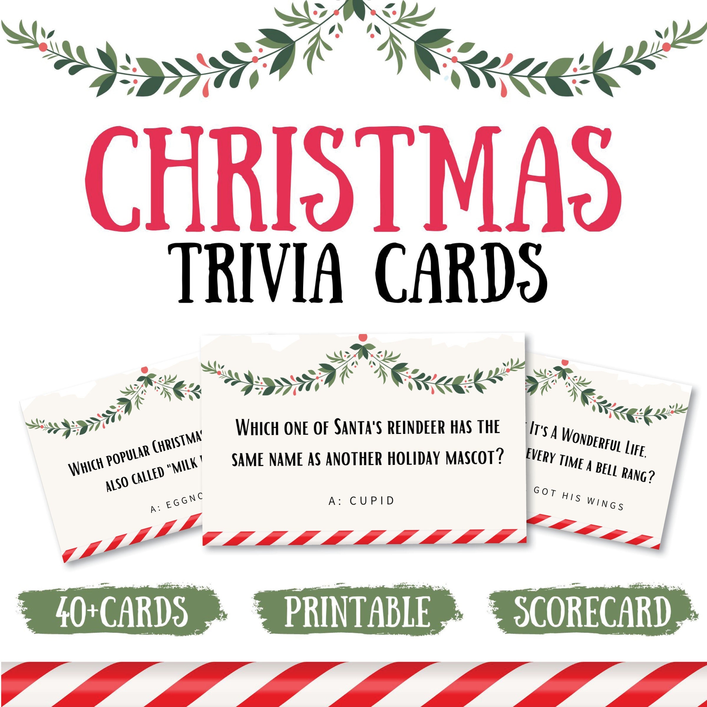 Christmas Trivia Cards, Christmas Party Game, Printable Christmas Game ...
