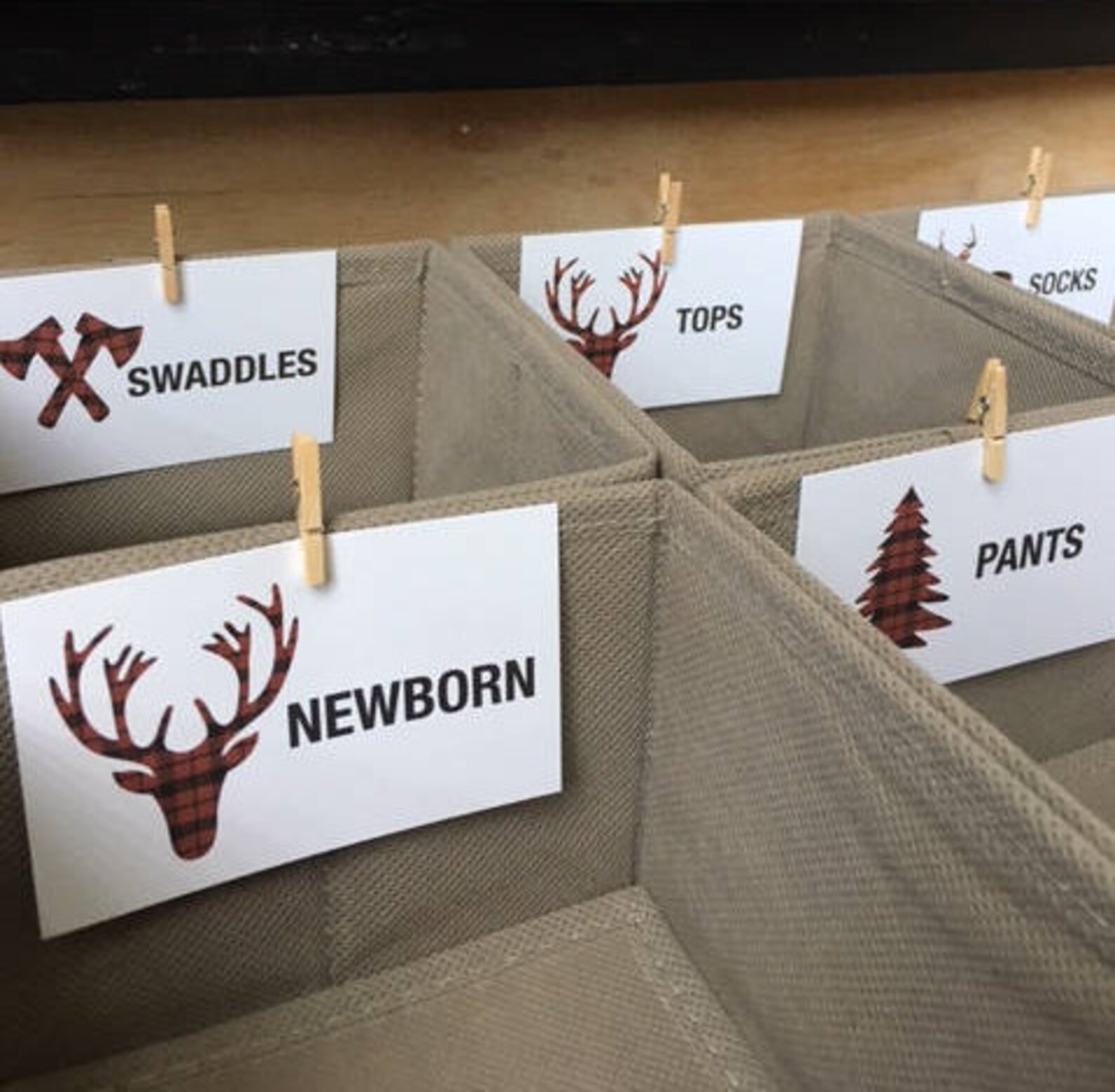 Lumberjack Nursery Drawer Labels, Dresser Drawer Labels, Baby Labels ...