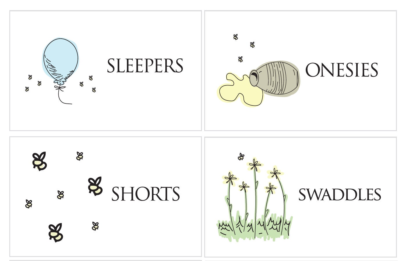 Winnie the Pooh Inspired Drawer Labels - Etsy