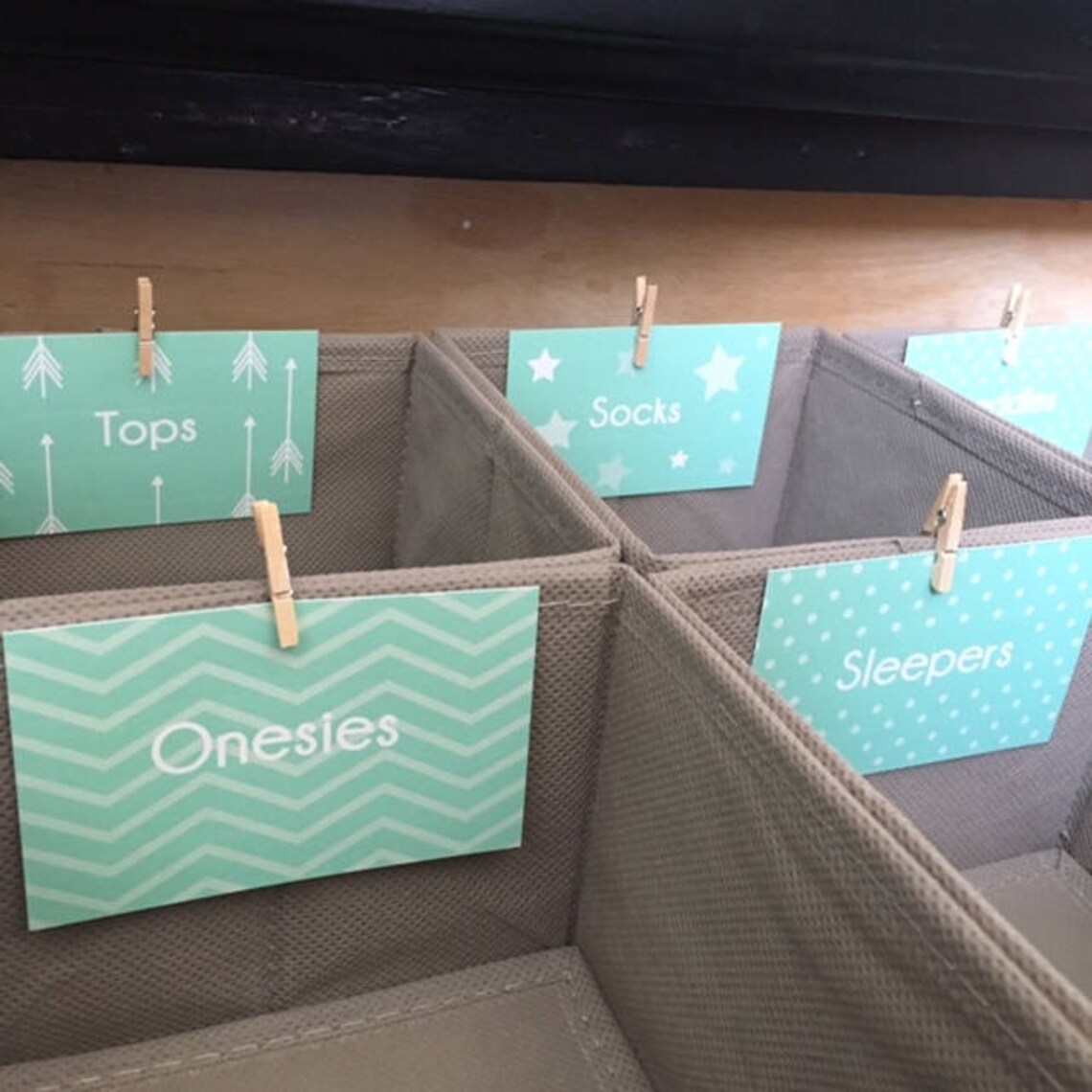 Nursery Drawer Labels, Dresser Drawer Labels, Sea Foam Mint, Baby ...
