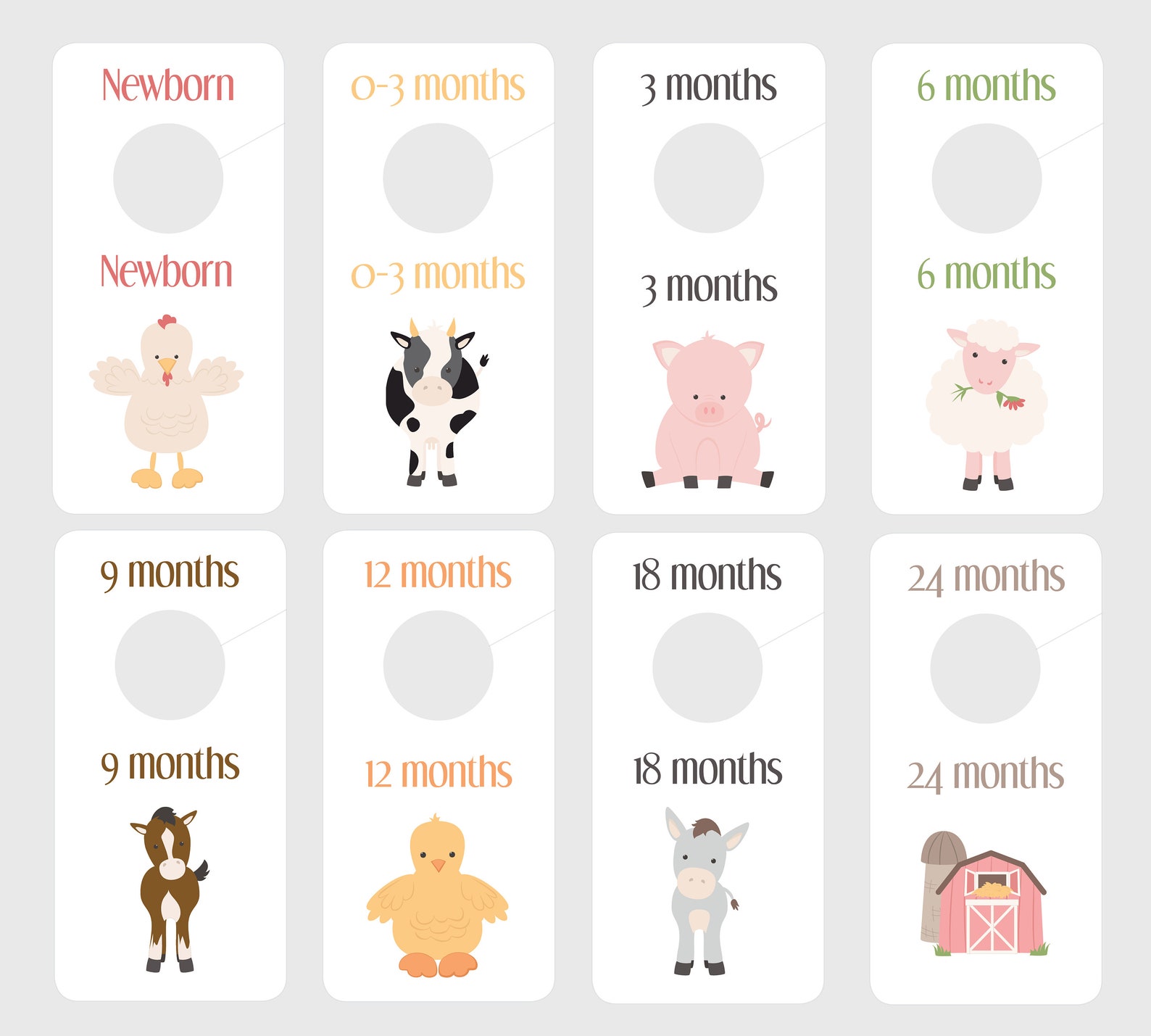 PRINTABLE Farm Animal Closet Dividers - Baby Boy - Baby Room - Nursery ...