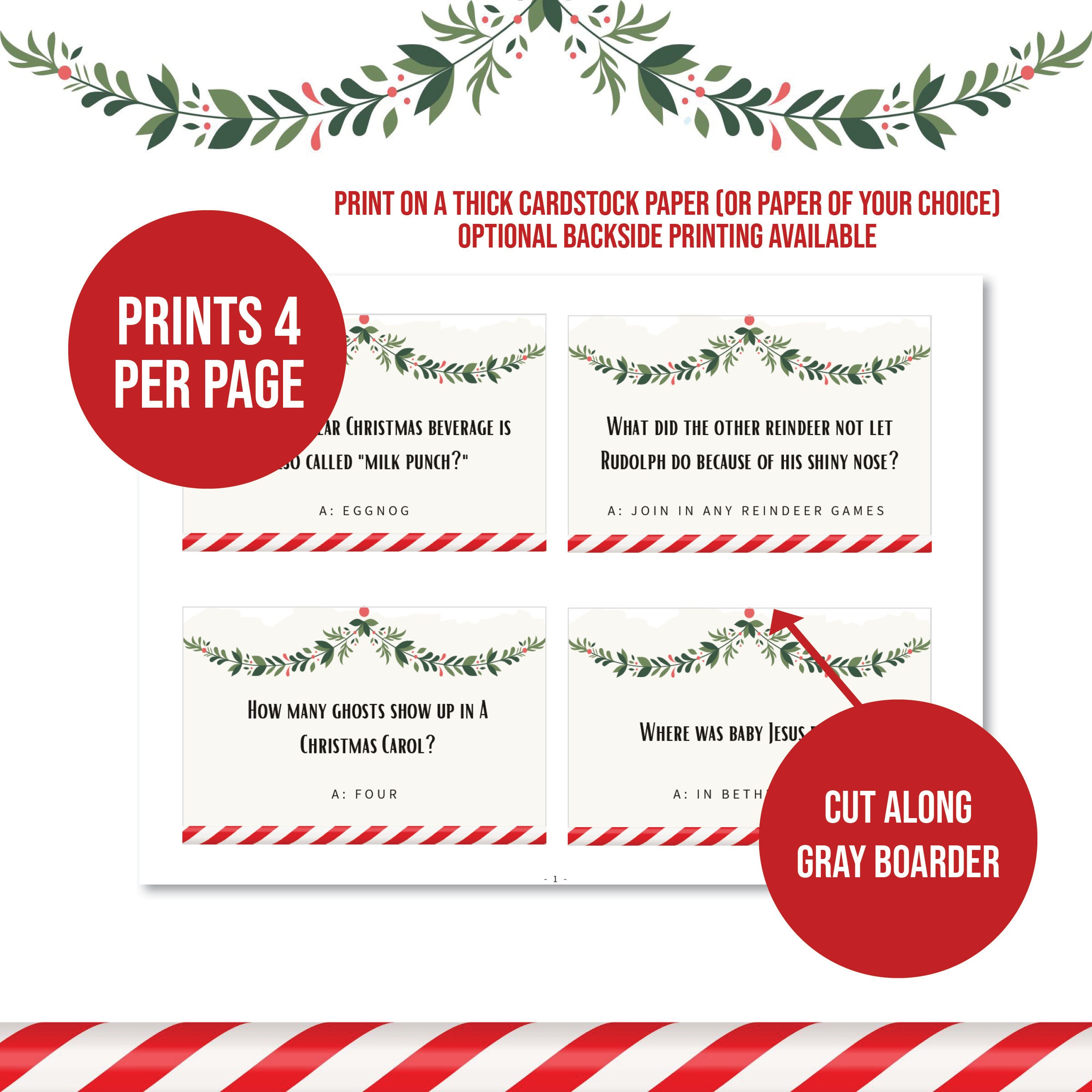 Christmas Trivia Cards, Christmas Party Game, Printable Christmas Game ...