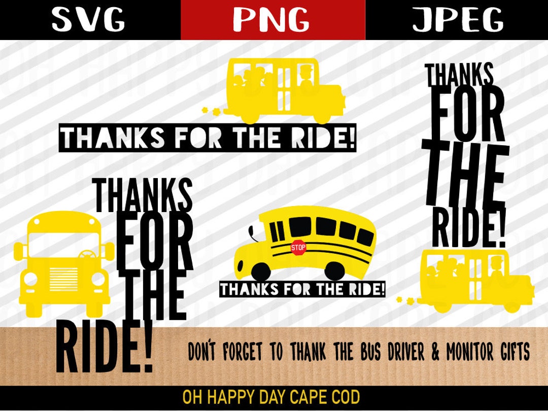 School Bus Driver SVG Vector Bus Thank You Gift for Bus Driver School ...