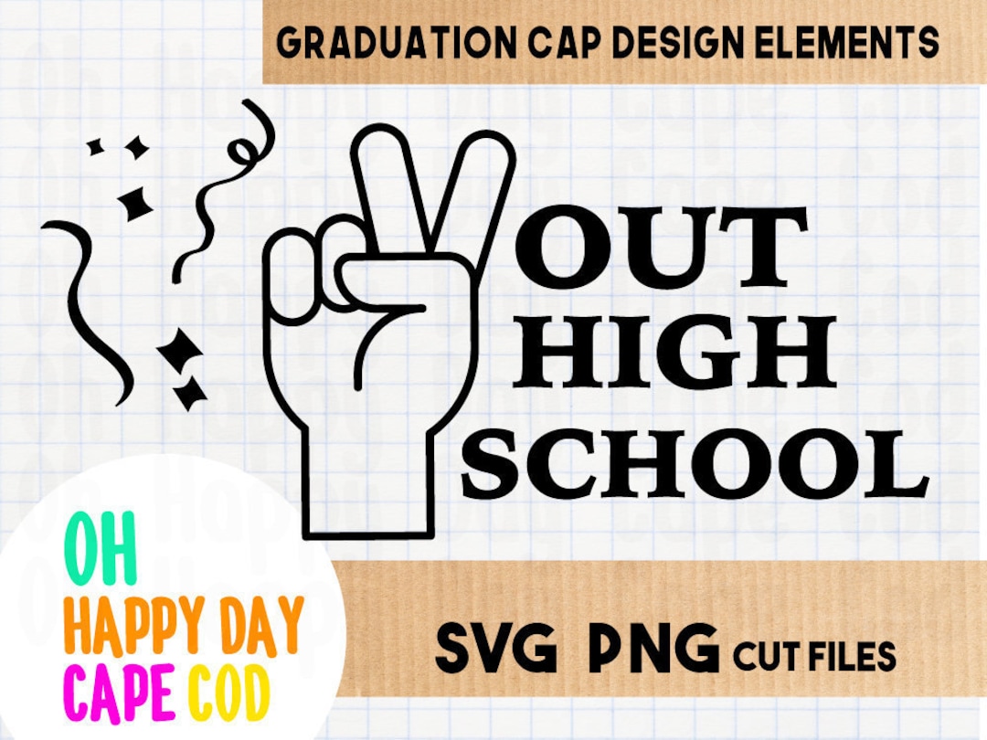 Peace Out High School Graduation Clip Art Grad Cap Decoration ...