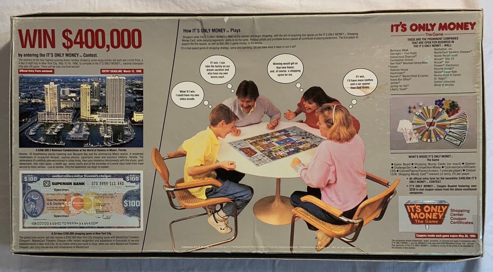 It’s Only Money the Game by ESM Marketing Group Vintage Board Game 1987 ...