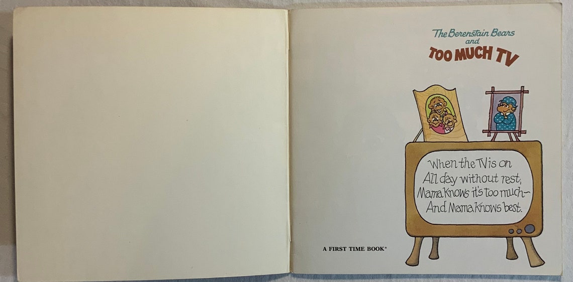 The Berenstain Bears and Too Much TV by Stan and Jan - Etsy