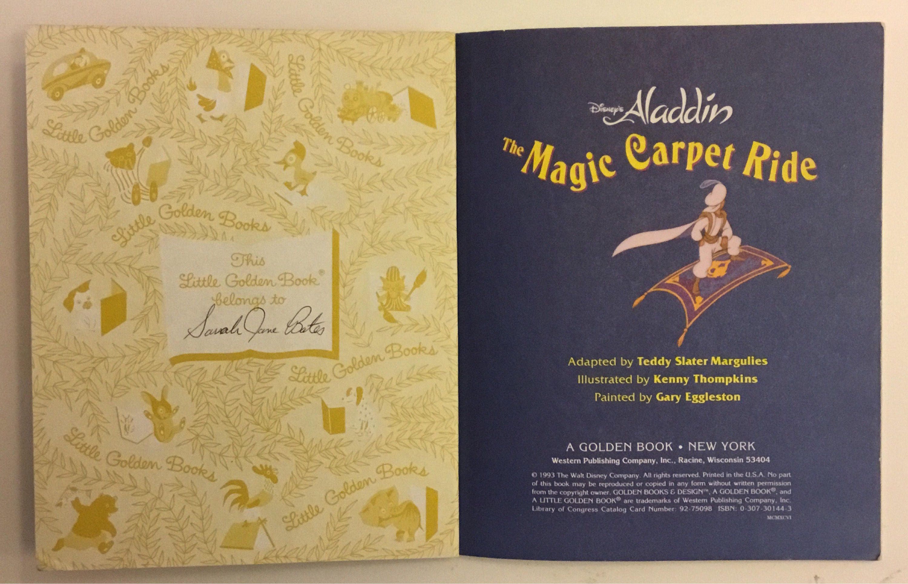 Disney's Aladdin the Magic Carpet Ride Vintage Little Golden Book ...